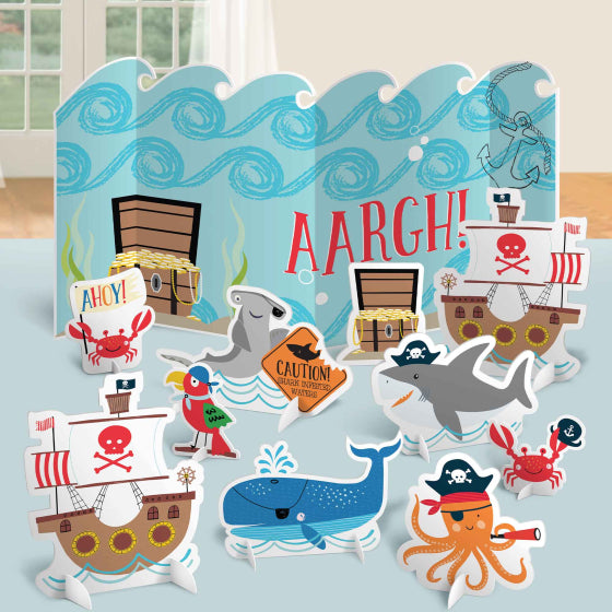 PIRATE AHOY BIRTHDAY TABLE DECORATING KIT - 11 PIECES – Sunshine Coast ...