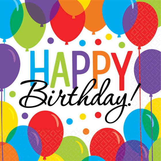 BALLOON BASH LUNCH NAPKINS - PACK OF 16 – Sunshine Coast Parties & Gifts