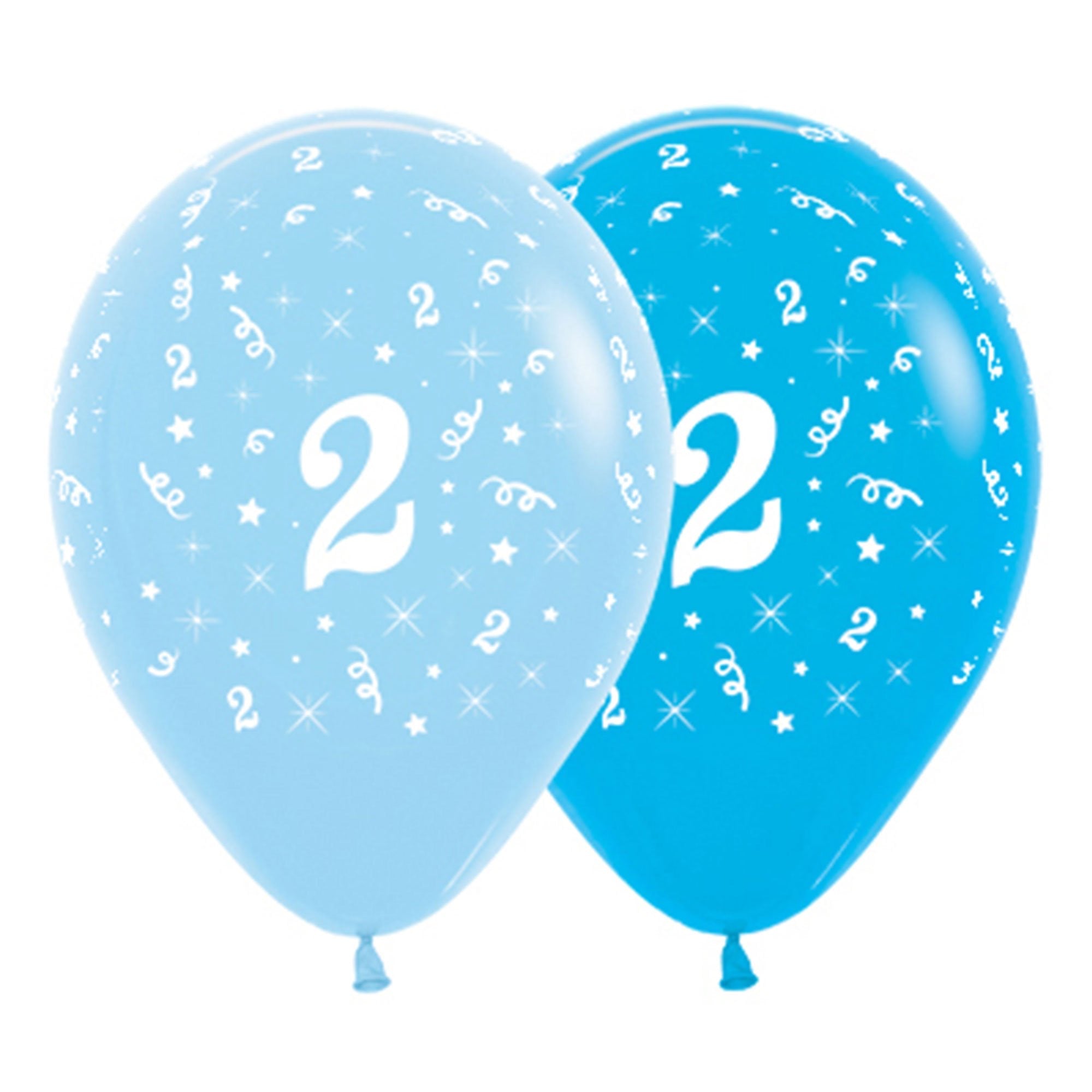 SEMPERTEX BLUE 30CM LATEX BALLOONS - NUMBER 2 - PACK OF 6 – Sunshine ...
